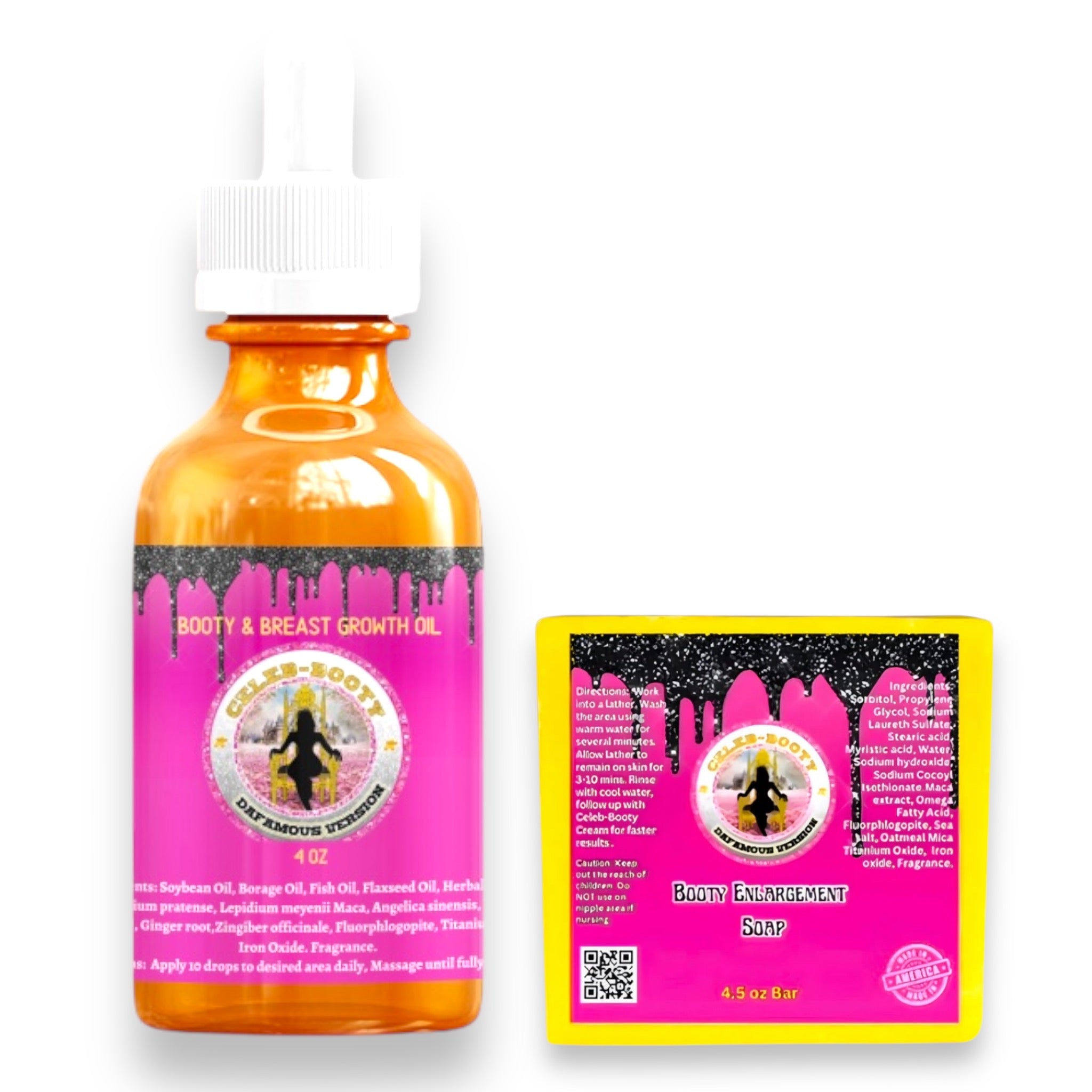 Celeb Booty™ Plumping Body Oil & Soap Set for Curves Glow | Get Thick ...